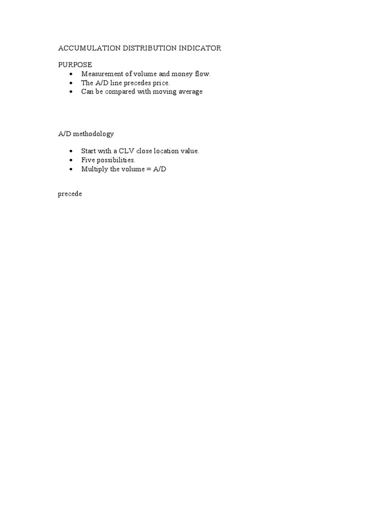 Accumulation Distribution Indicator Guide | PDF | Business