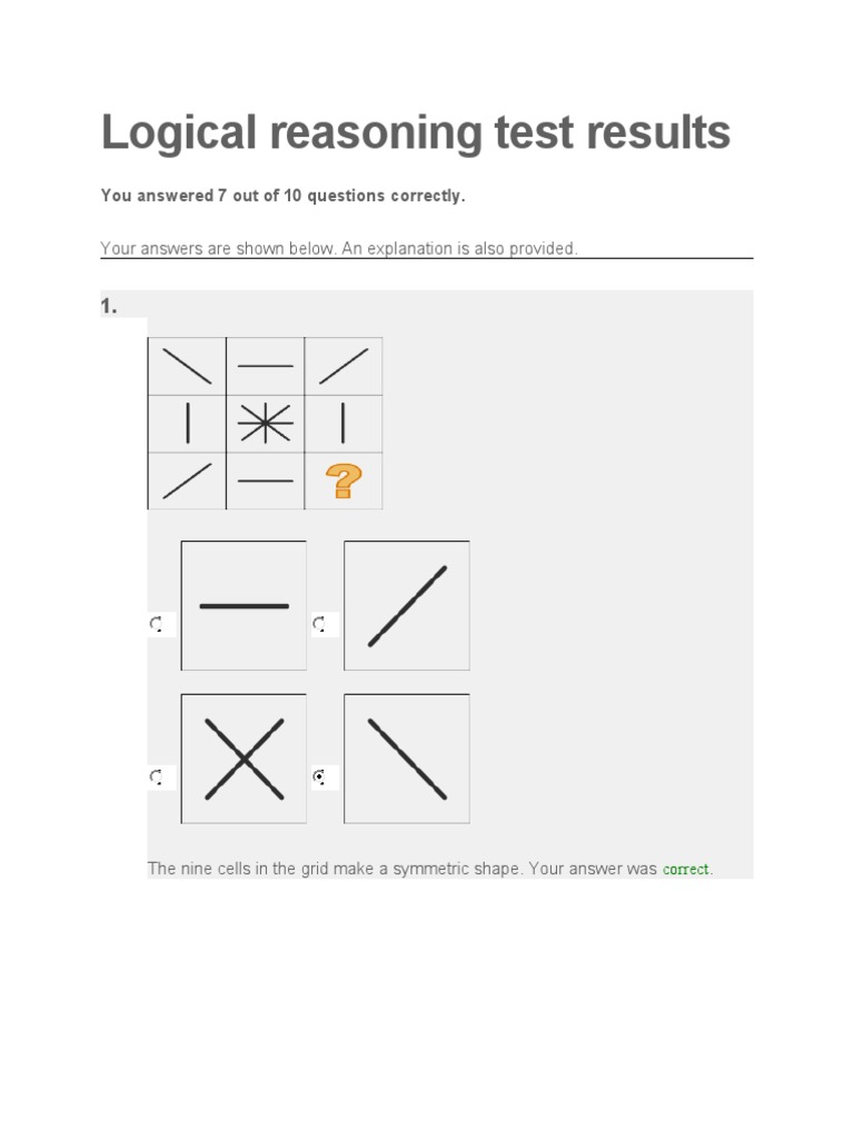 Logical Reasoning Test Results | PDF | Triangle | Mathematics