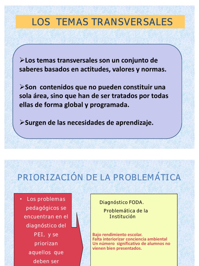 Presentación1 temas transversales | Modificación de comportamiento ...