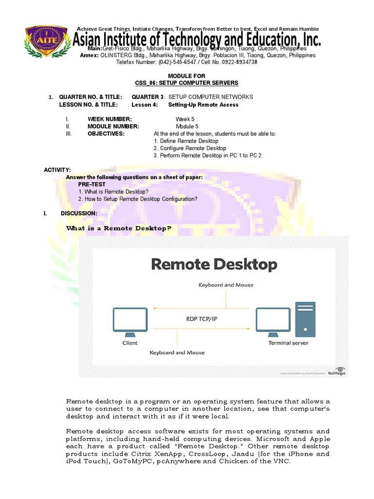 CSS - 06-Week 5 - Module 5 - Setting-Up Remote Access | PDF | Remote ...
