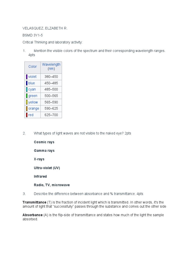 Color Wavelength NM Violet Blue Cyan Green Yellow Orange Red | Download ...