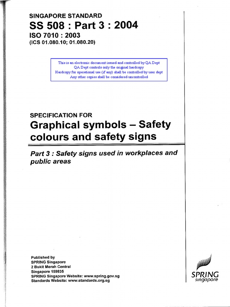 SS 508 (Part 3-2004) - Graphical Symbols - Safety Colours and Safety ...
