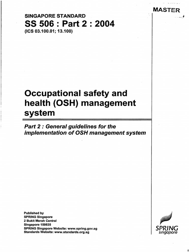 SS 506 - 2004 - Part 2 (Occupational Safety and Health (OSH) Management ...