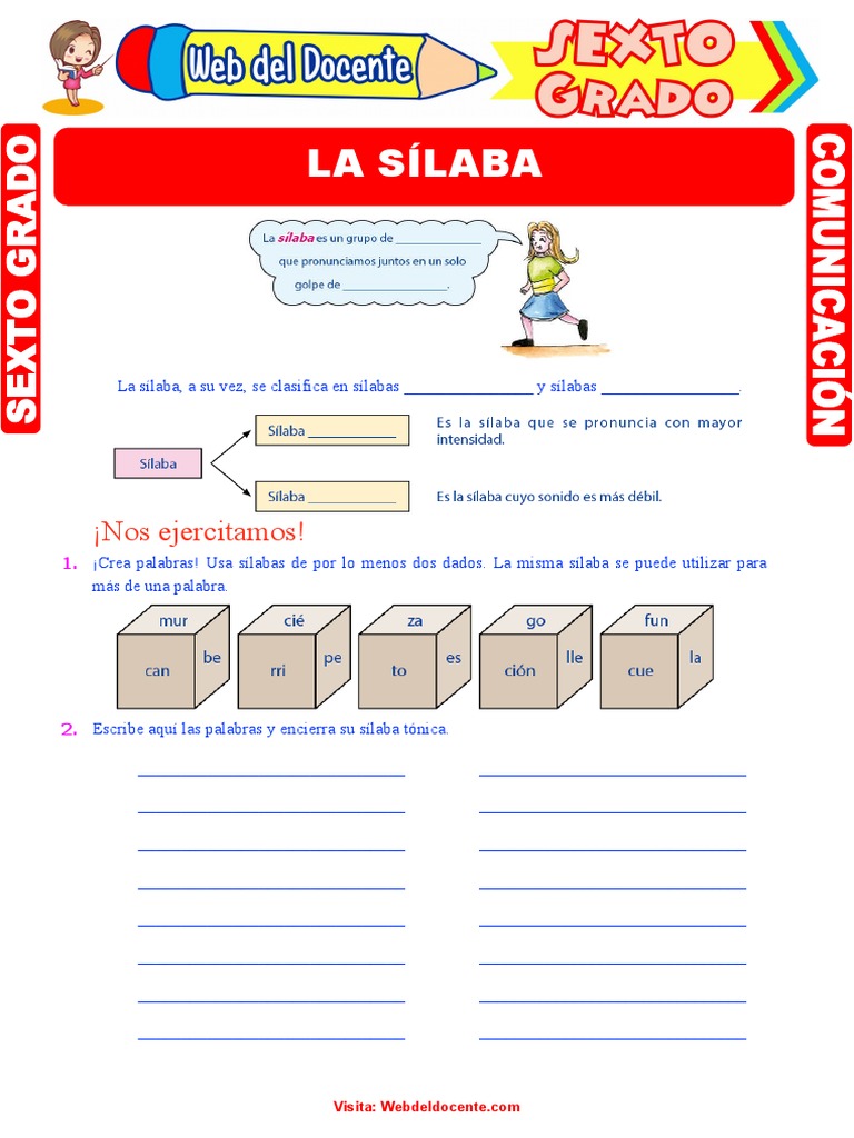 Las Sílabas para Sexto Grado de Primaria | PDF