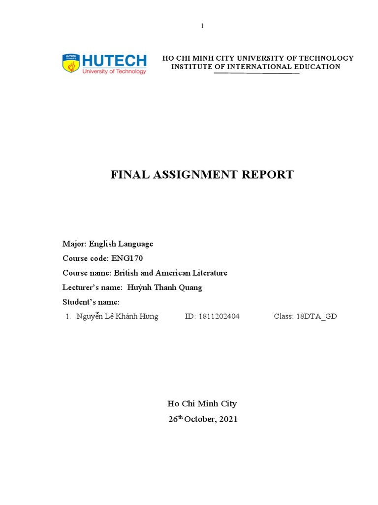 ENG170 Final Report: Literature Analysis | PDF
