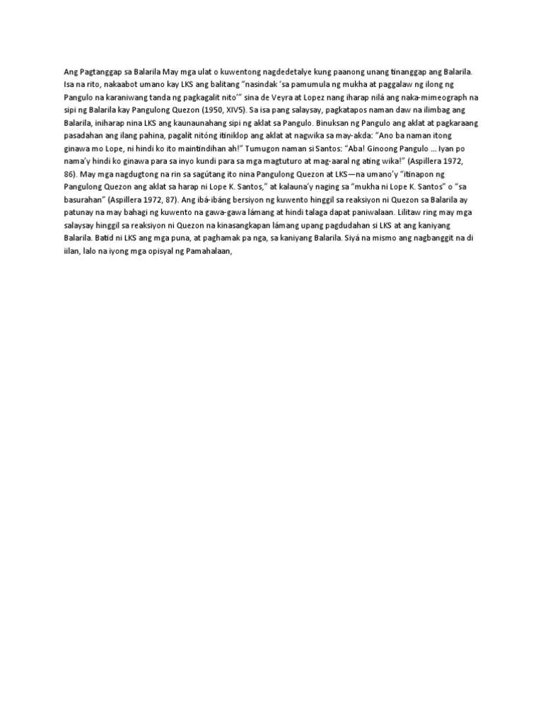 Ang Pagtanggap Sa Balarila May Mga Ulat o Kuwentong Nagdedetalye Kung ...