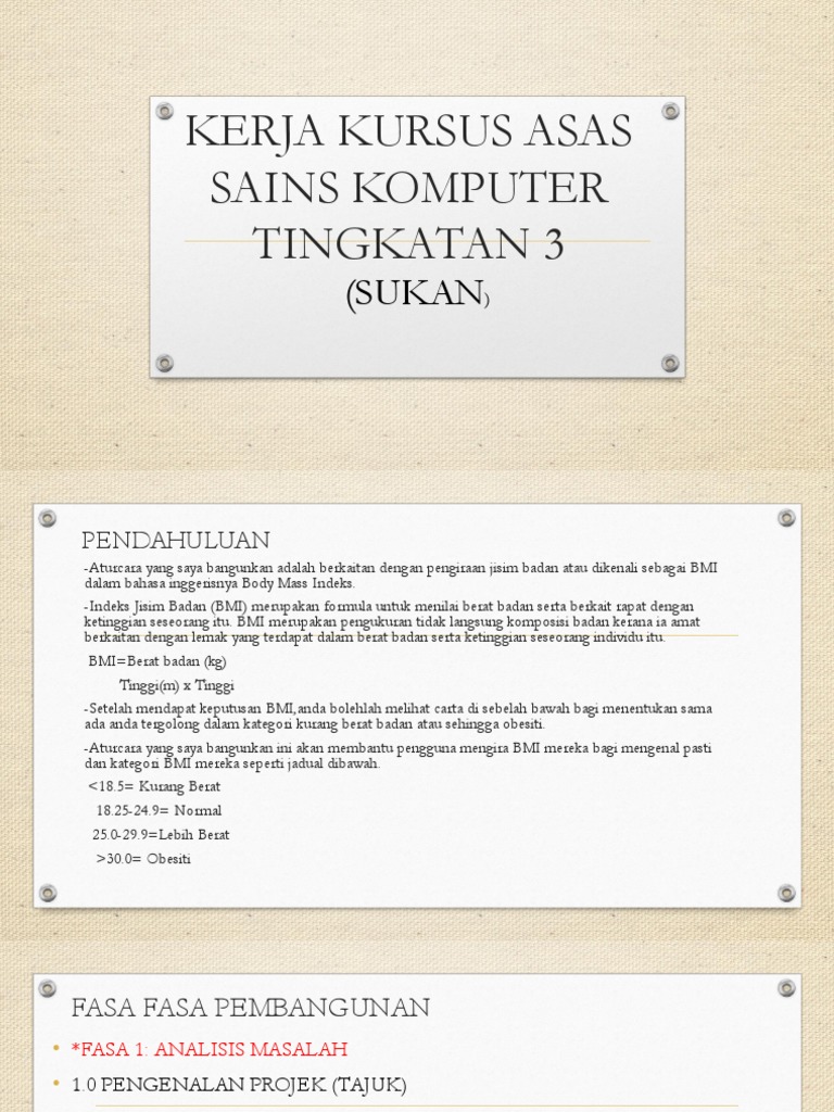 Kerja Kursus Asas Sains Komputer Tingkatan 3 | PDF
