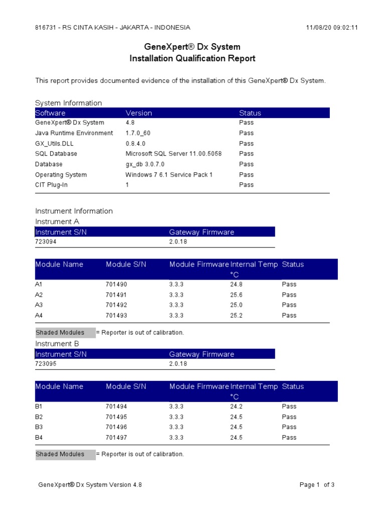 Genexpert® DX System Installation Qualification Report | PDF ...