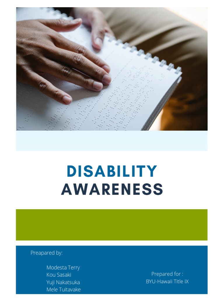 Disability Awareness Proposal | PDF | Disability | Popular Culture ...