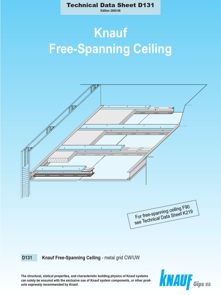 D131 Knauf Free-Spanning Ceiling - Metal Grid CW/UW | Download Free PDF ...
