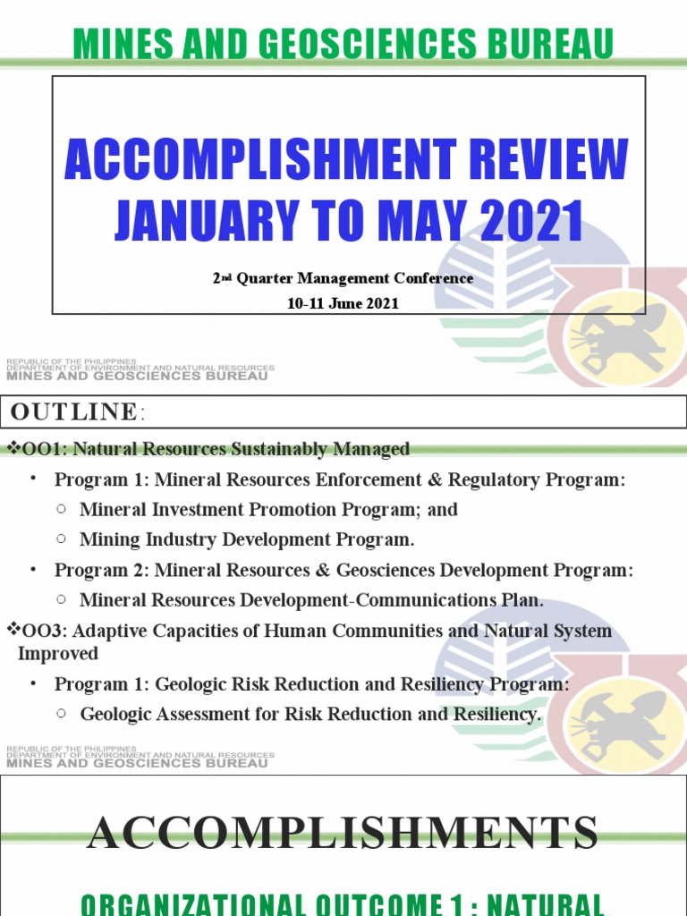 MGB Accomplishment Report | PDF | Natural Environment | Economies