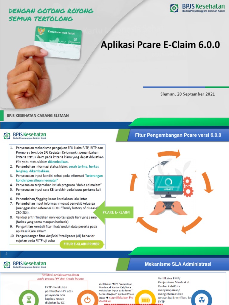 Sosialisasi Implementasi Aplikasi Pcare Eklaim Versi 6 0 0 Update | PDF