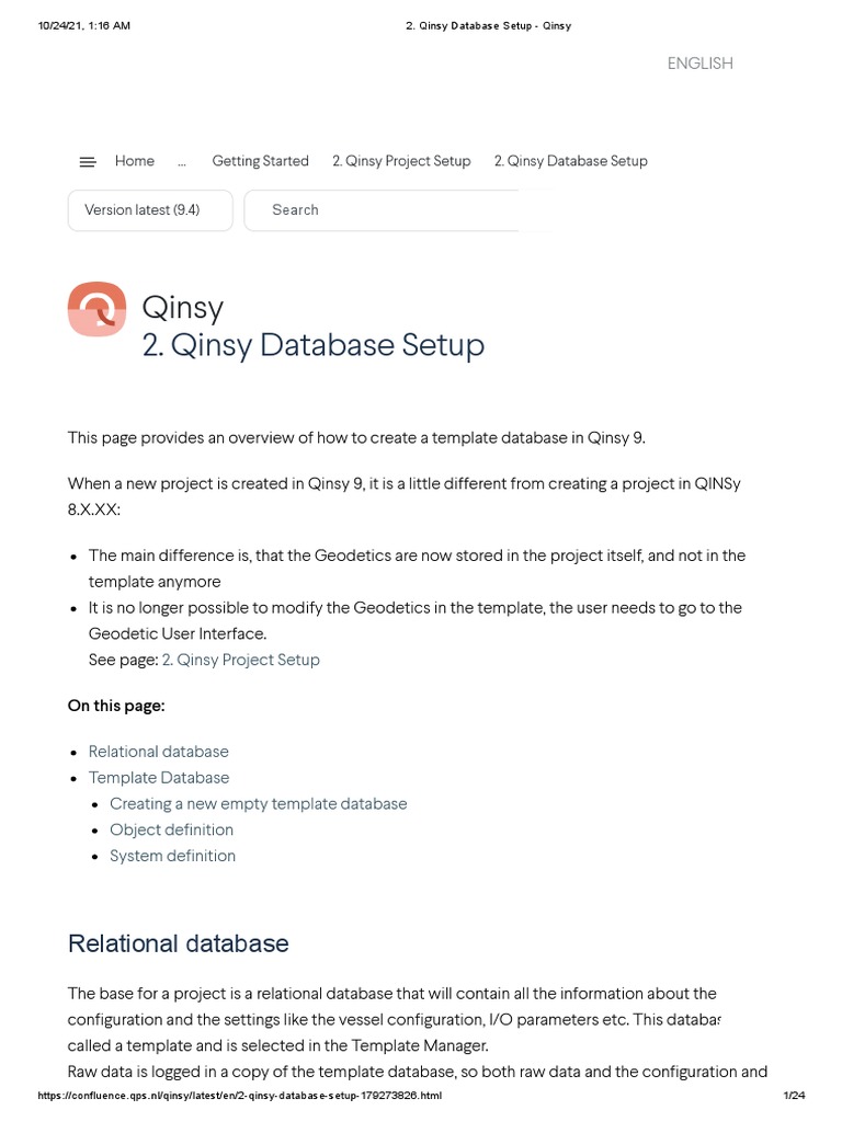 Qinsy Database Setup - Qinsy | PDF | Databases | Gyroscope