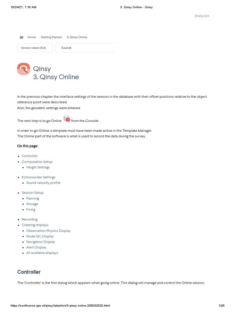 Qinsy Online - Qinsy | PDF | Online And Offline | Kalman Filter