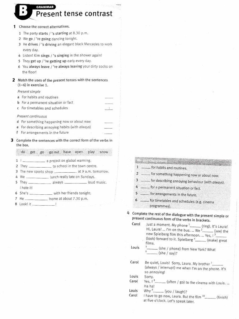 Present Tense Contrast: Complete | PDF | Language Families | Syntax
