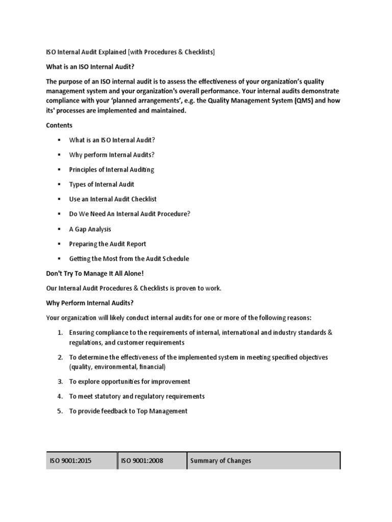 ISO Internal Audit Procedures & Benefits | PDF | Audit | Internal Audit