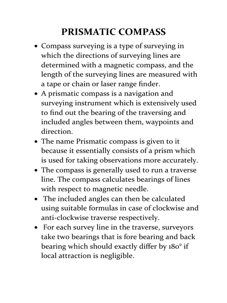Prismatic Compass | PDF
