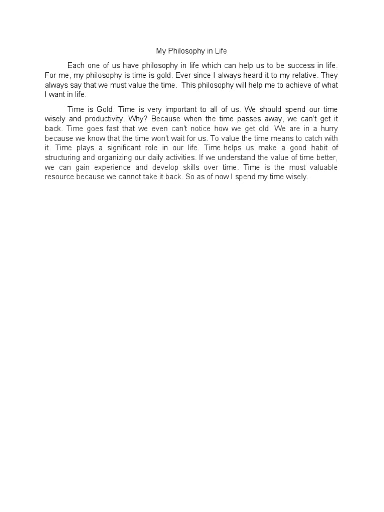 My Philosophy in Life | PDF