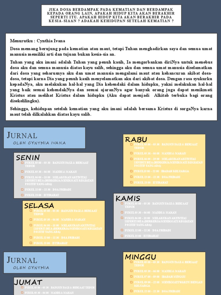 Contoh Tugas Pertemuan 4 Tutorial Etika Kristen Oleh Cynthia Ivana | PDF