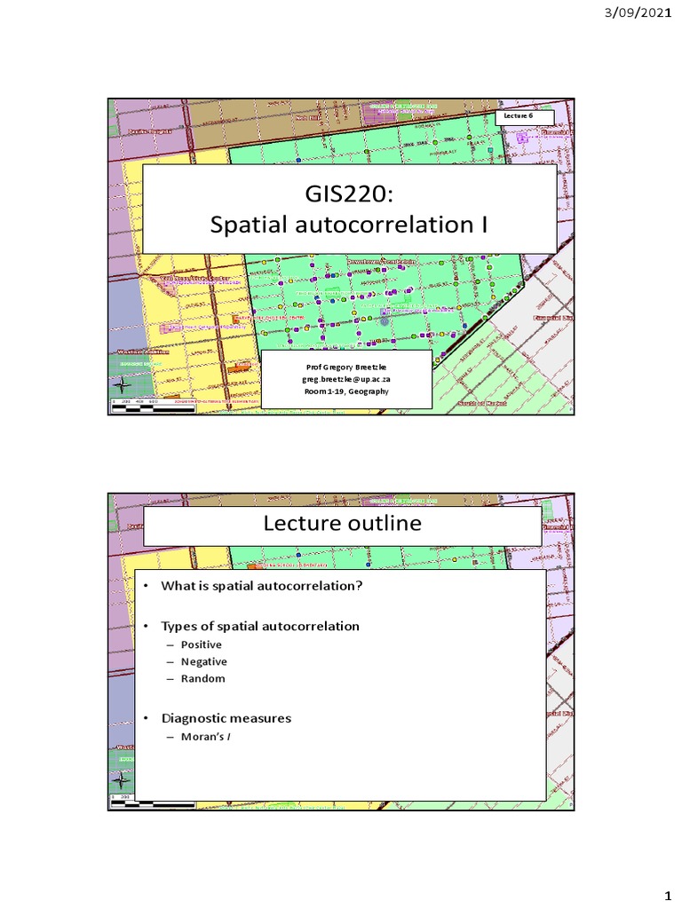 2021 - Lecture 6 - Spatial Autocorrelation I - Slides | PDF | Spatial Analysis | Correlation And ...