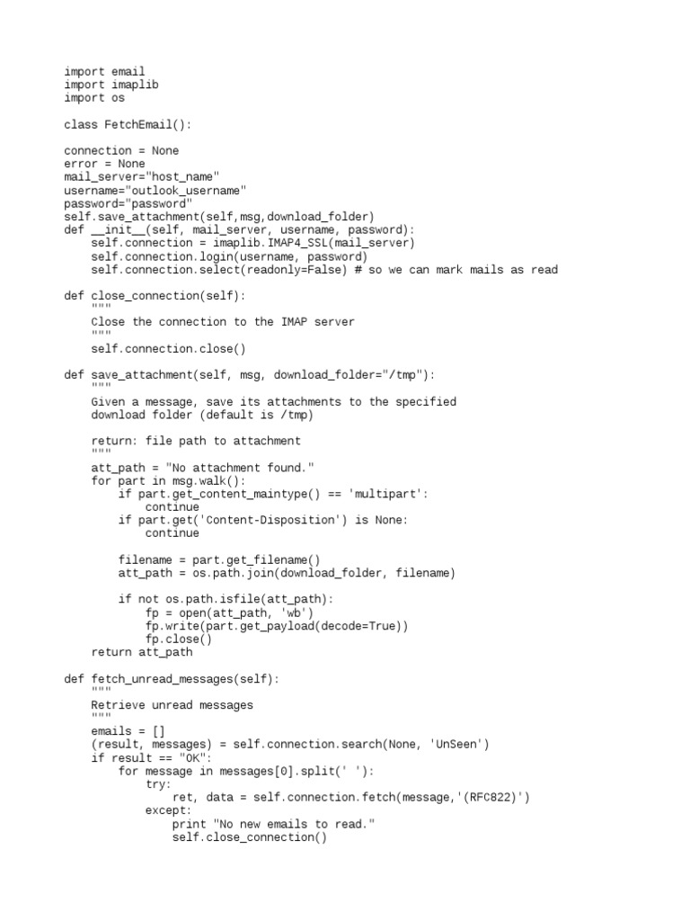 Python-Download Attachment From Email Template | PDF | Computers