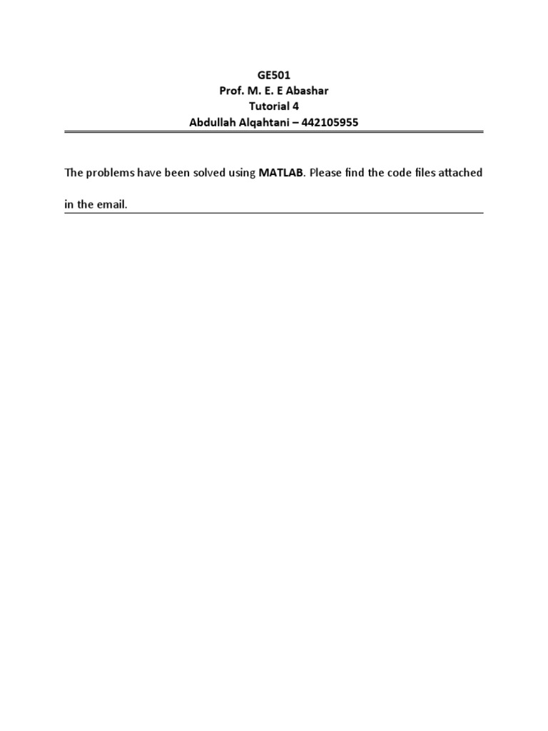 Abdullah Alqahtani - GE501 - Tutorial 4 | PDF