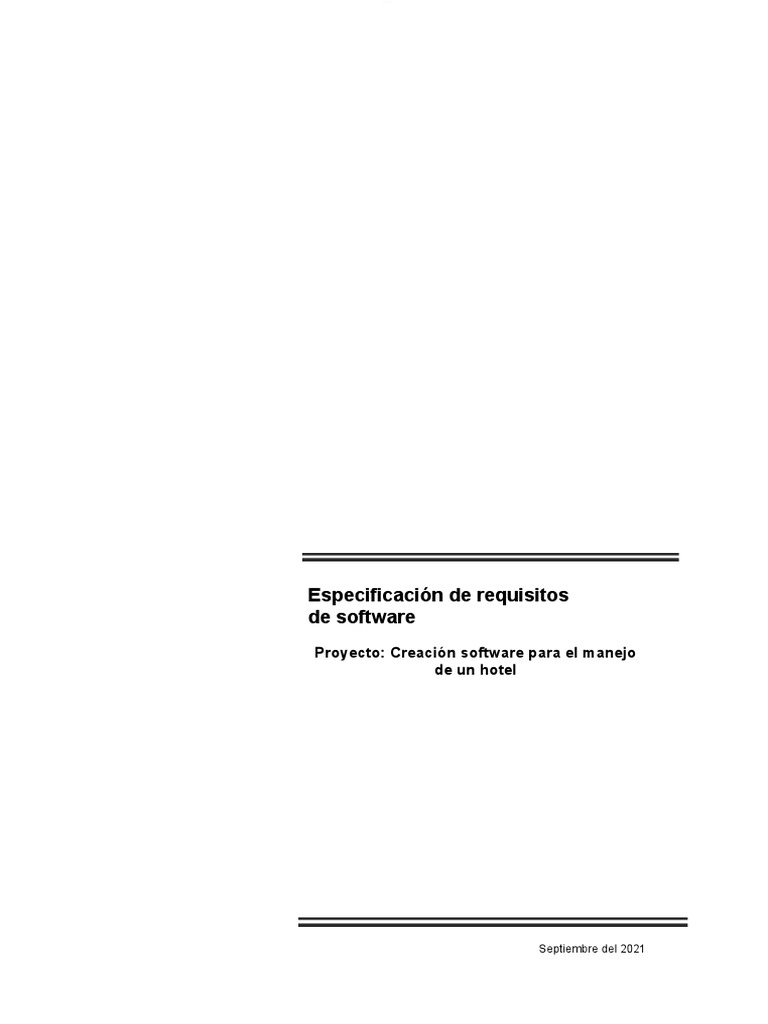 Formato Ieee 830 - RequisitosHotel | PDF | Usuario (informática) | Software