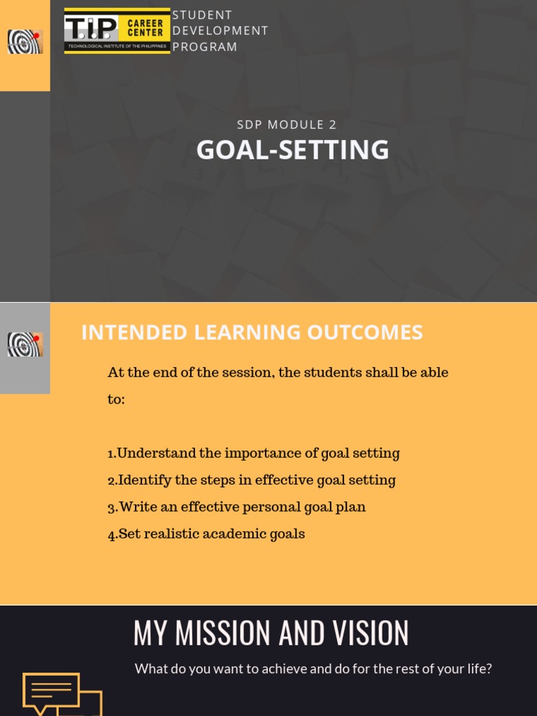 SDP 2 Goal-Setting | PDF | Goal Setting | Goal