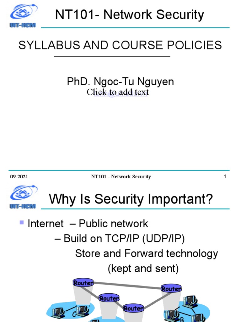 Syllabus and Course Policies: NT101-Network Security | PDF | Cryptography | Computer Network