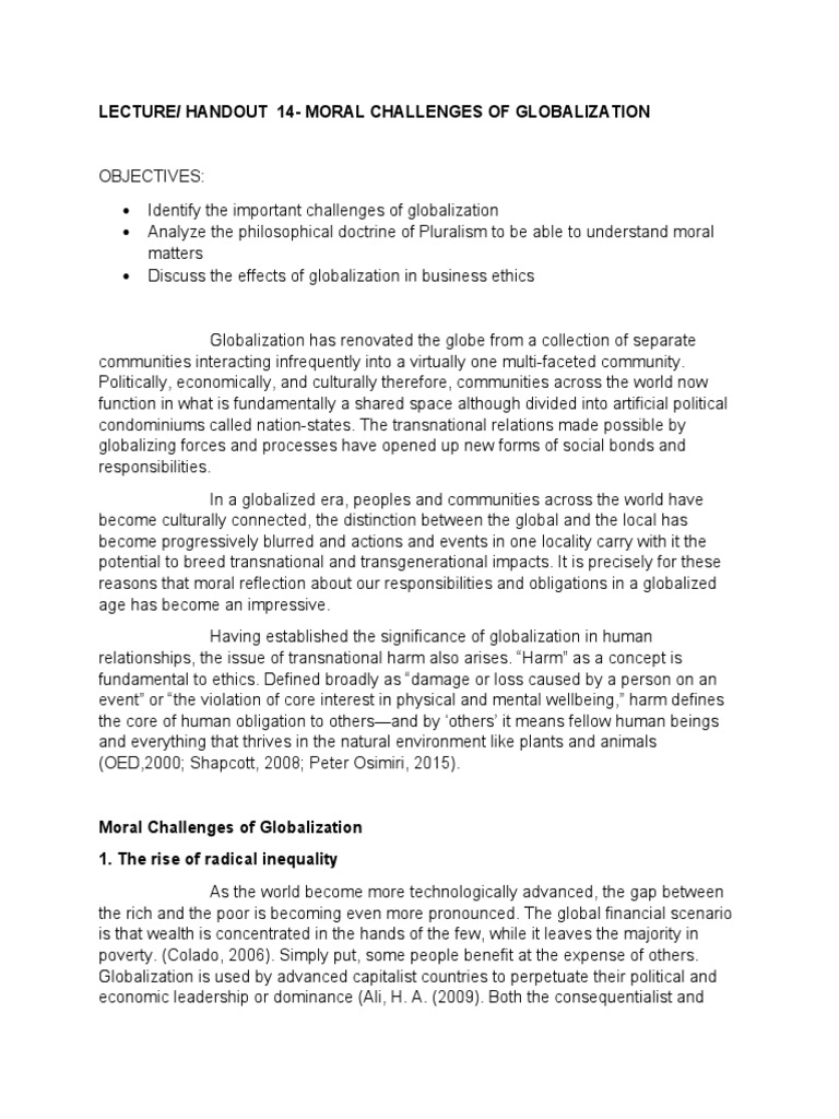 MODULE 14-Moral Challenges of Globalization | PDF | Business Ethics ...