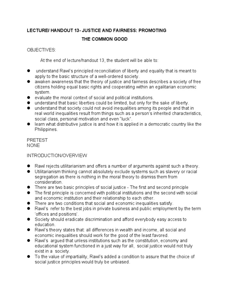MODULE 13 - Justice and Fairness & Promoting The Common Good | PDF | Crime & Violence | Justice