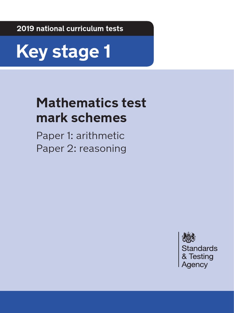 2019 Ks1 Mathematics Test Mark Schemes | PDF | Teaching Methods ...