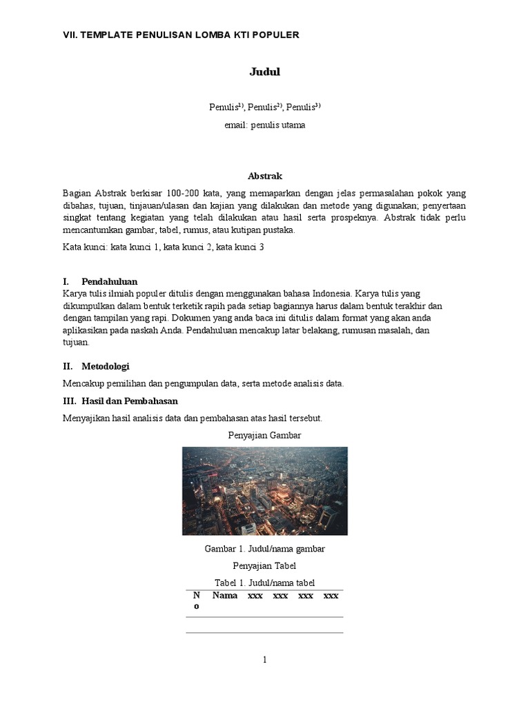 Template Lomba KTI | PDF