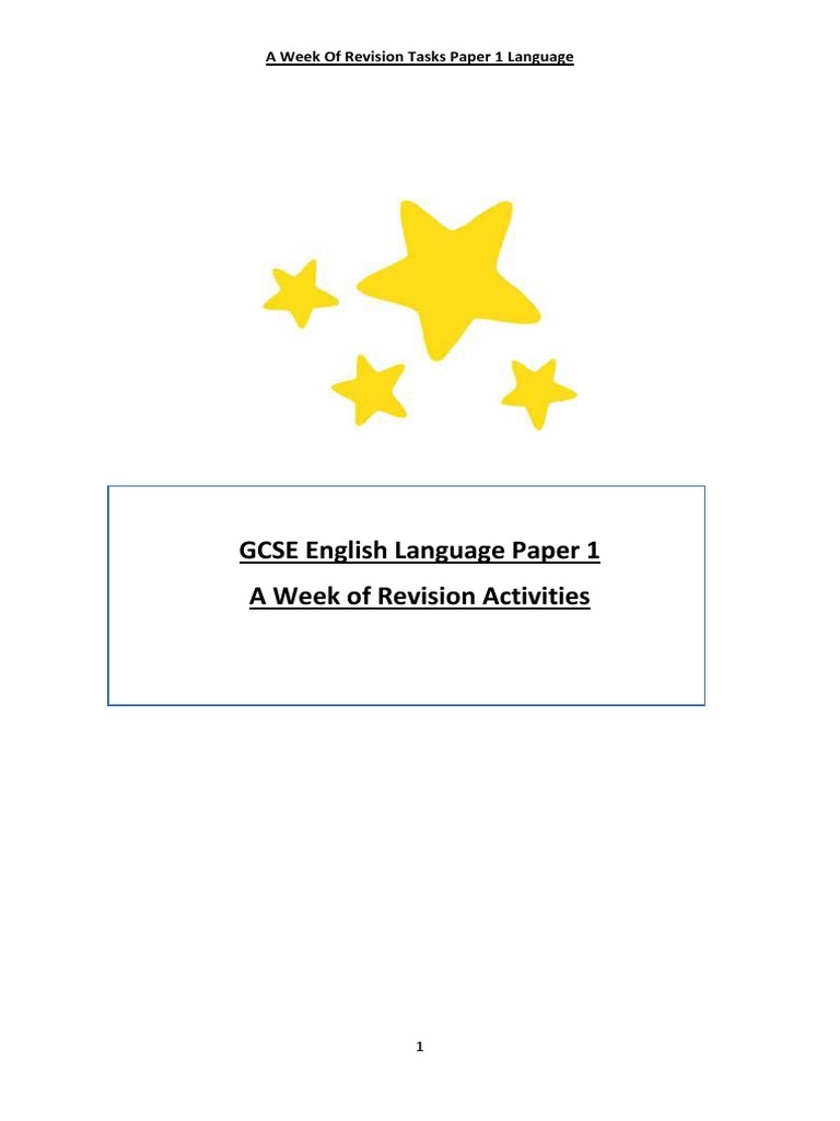 GCSE English Language Paper One Revision | PDF | Metaphor | English ...