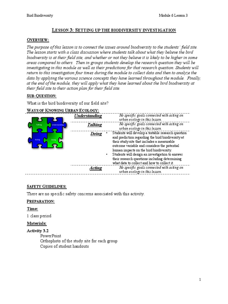 What Is The Bird Biodiversity of Our Field Site? | PDF | Biodiversity ...