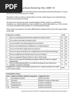 15 Drug Abuse Screening Test - DAST 10 | PDF | Self-Improvement | Lifestyle