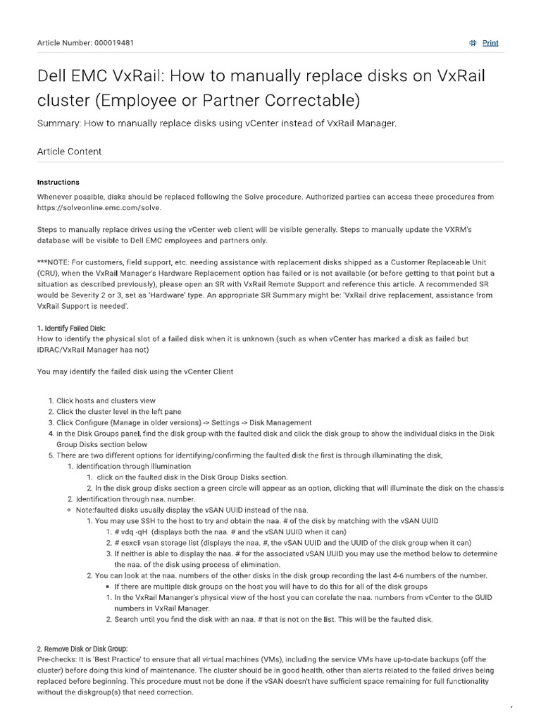 Replace Disk in VxRAILS | PDF