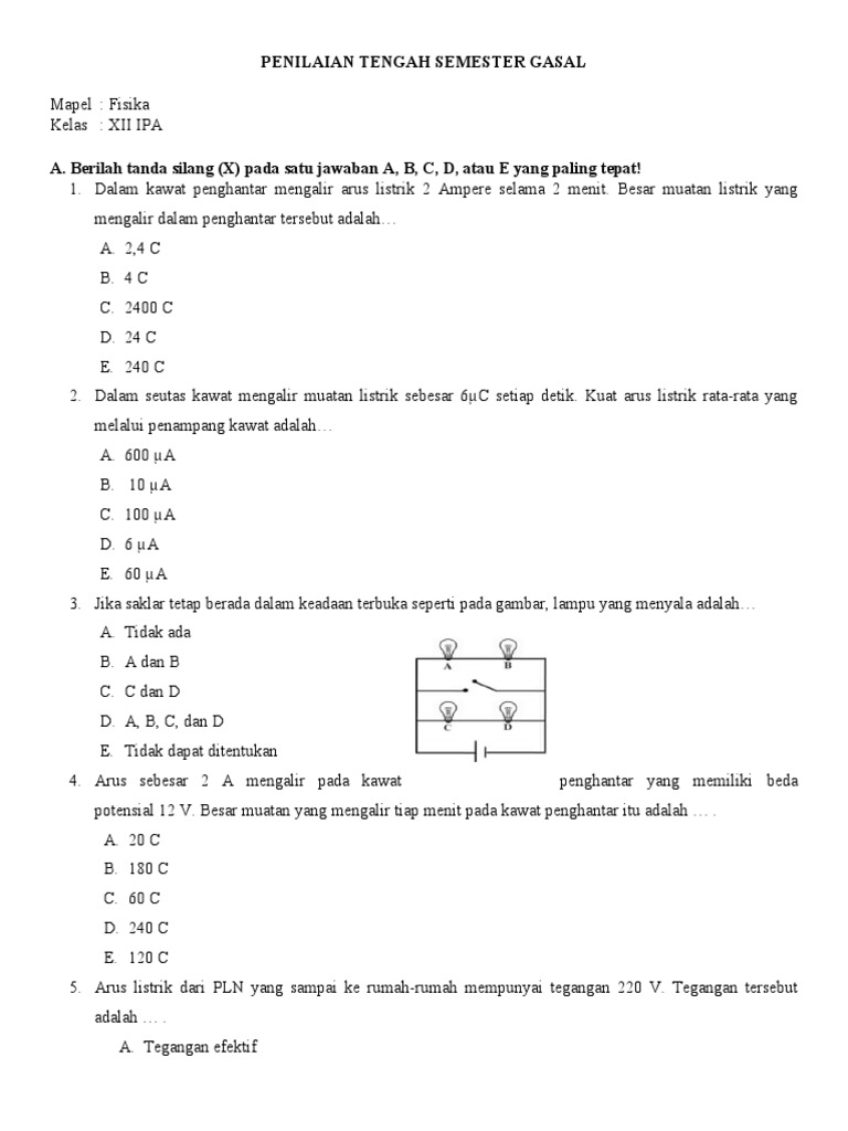 PTS 1 Fis Xii Ipa | PDF