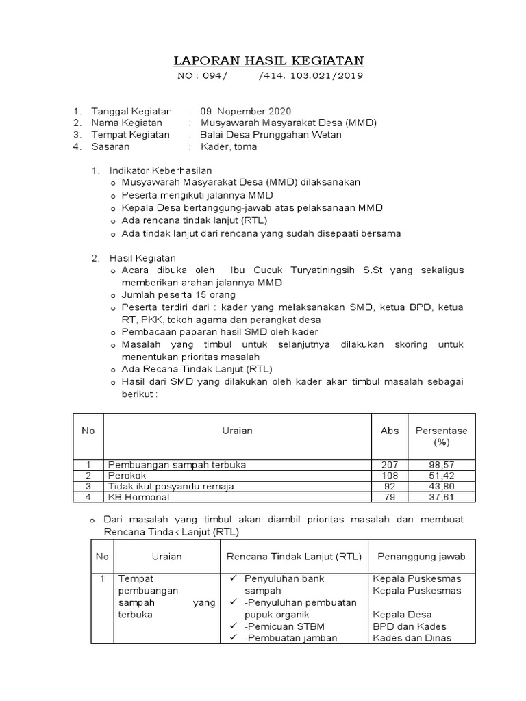 LHK MMD (Contoh) | PDF