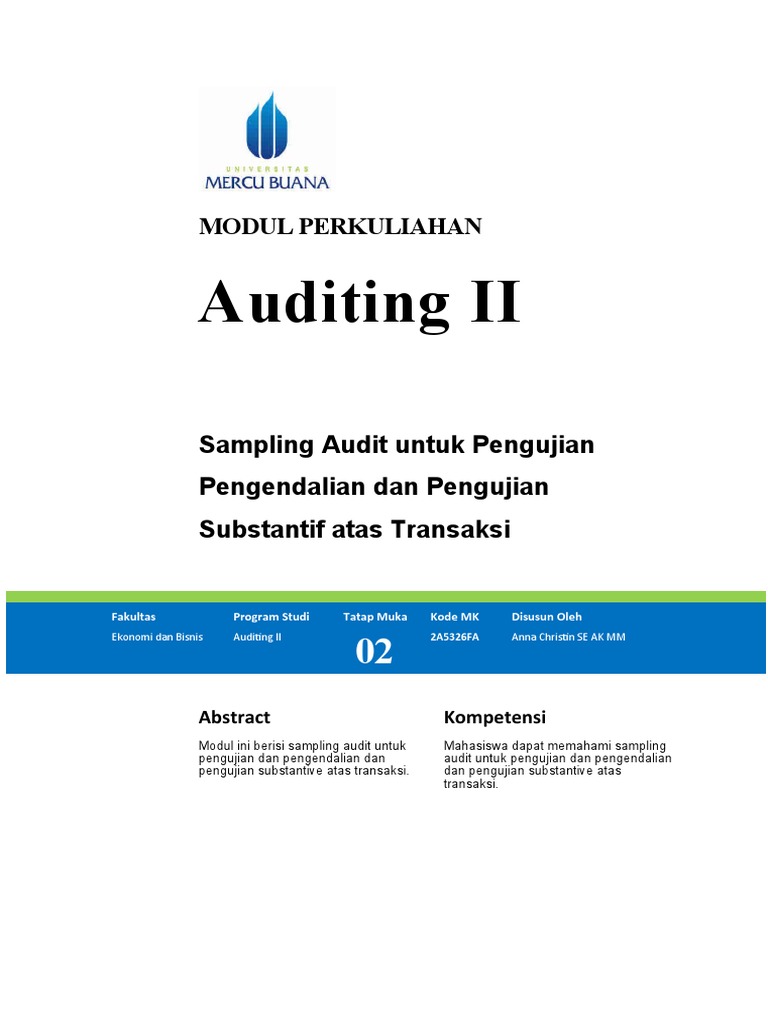 Modul Auditing II (TM2) | PDF