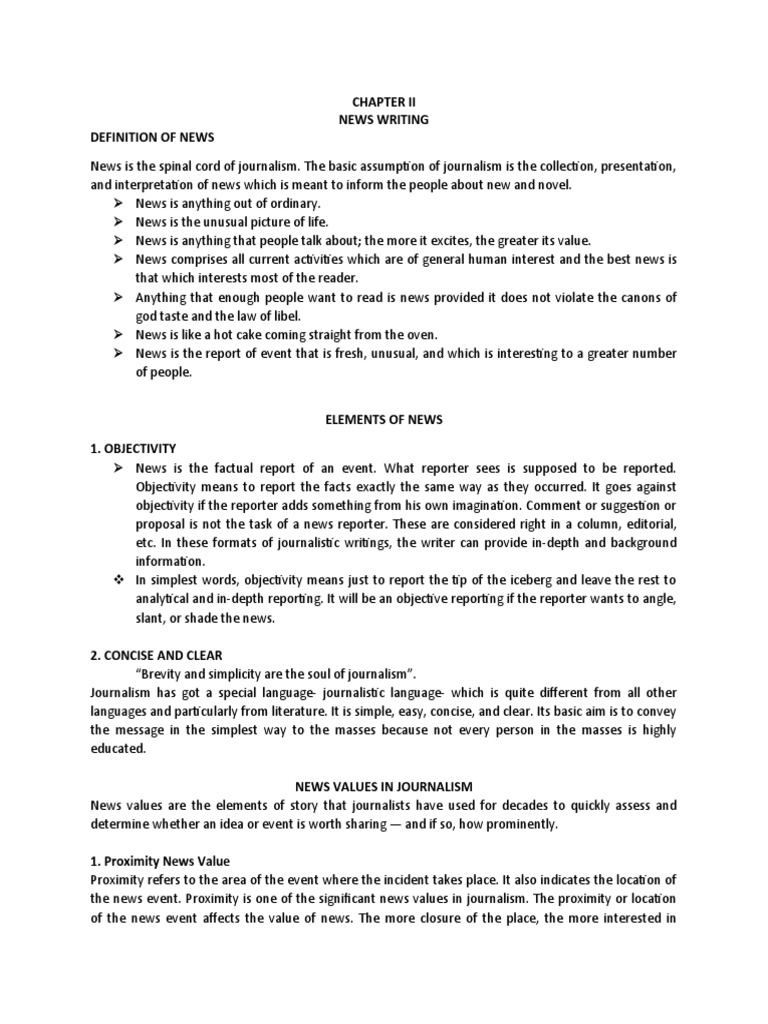 Journalism Chapter Ii Reviewer | PDF | News | Journalism