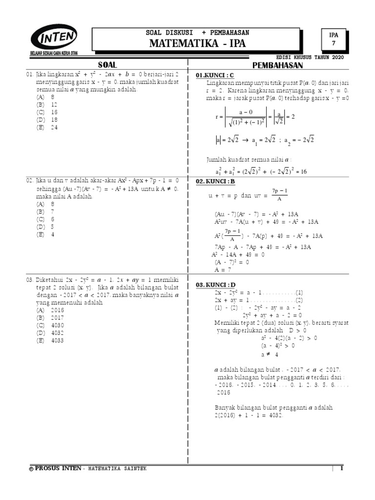 MIPA7 - Diskusi + Pembahasan | PDF
