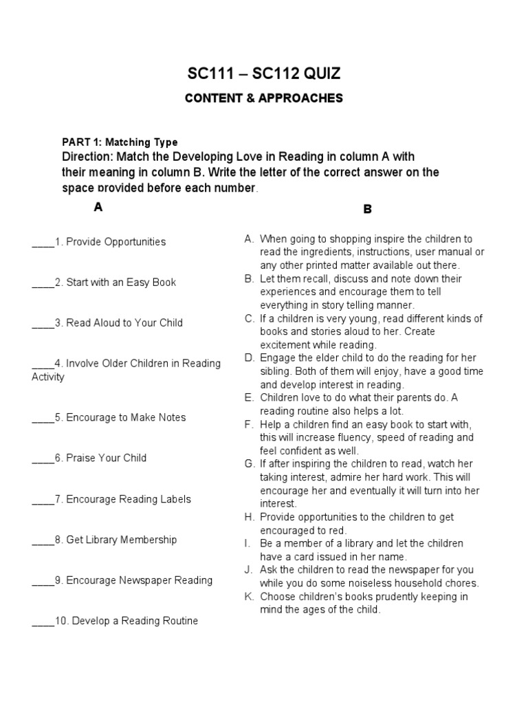 Sc111-Sc112 My Report Quiz | PDF | Libraries | Books