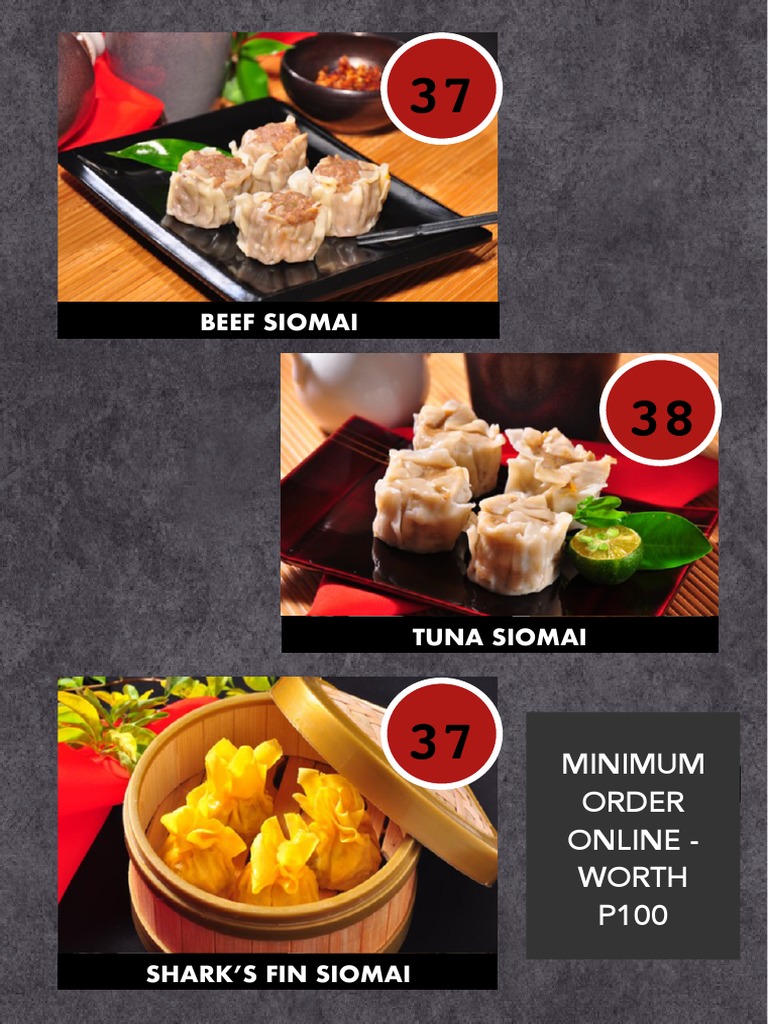Beef Siomai: Minimum Order Online - Worth P100 | PDF