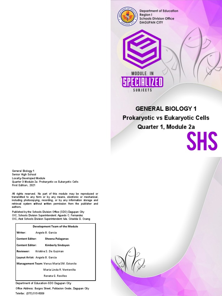 General Biology 1 Prokaryotic Vs Eukaryotic Cells Quarter 1, Module 2a ...
