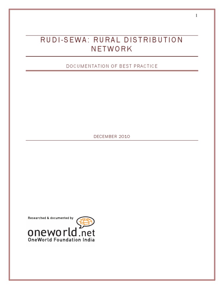 RUDI-SEWA: Empowering Rural Women | PDF | Marketing | Supply Chain