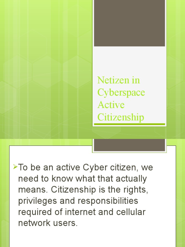 Netizen in Cyberspace Active Citizenship | PDF