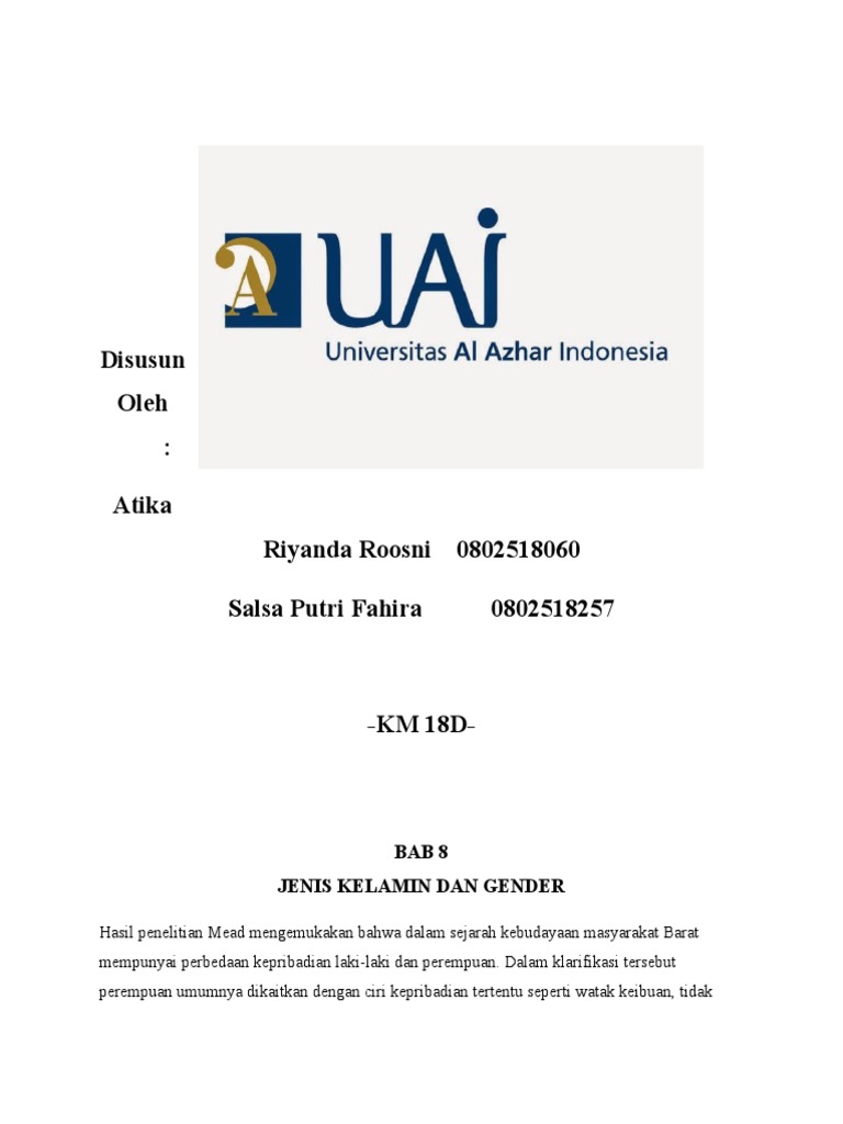 Jenis Kelamin Dan Gender | PDF
