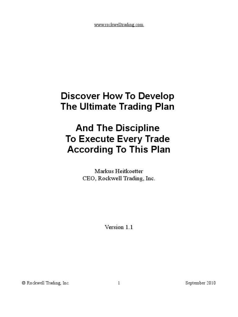 How To Develop The Ultimate Trading Plan | PDF | Day Trading ...