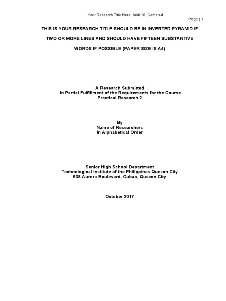 Quantitative Research Paper-Format | PDF